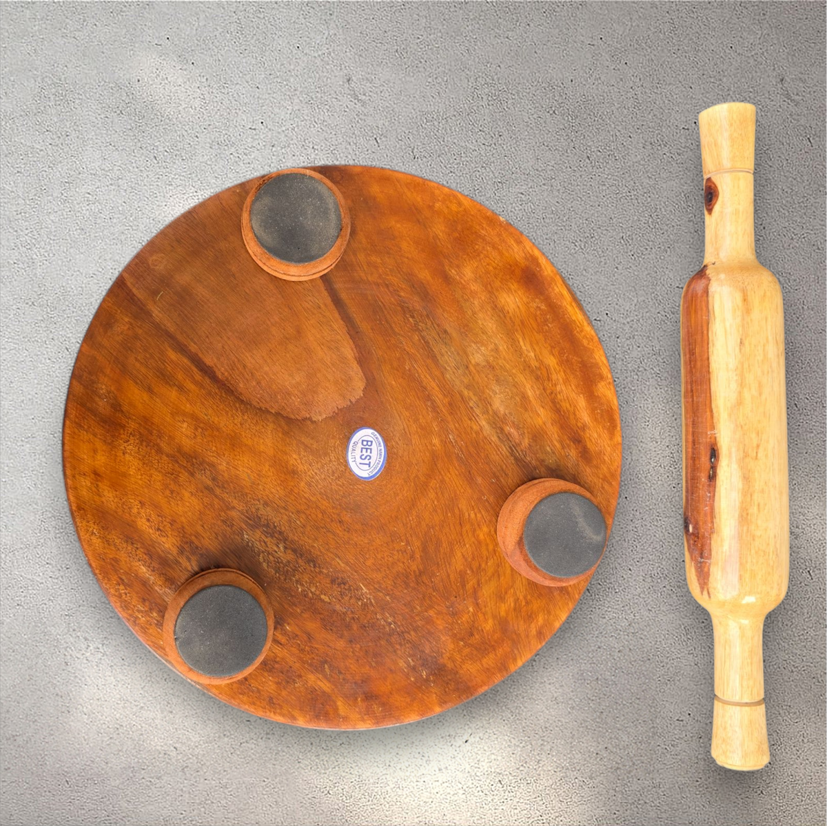 Wooden Roti Rolling Pin and Board – The Guru's Hut