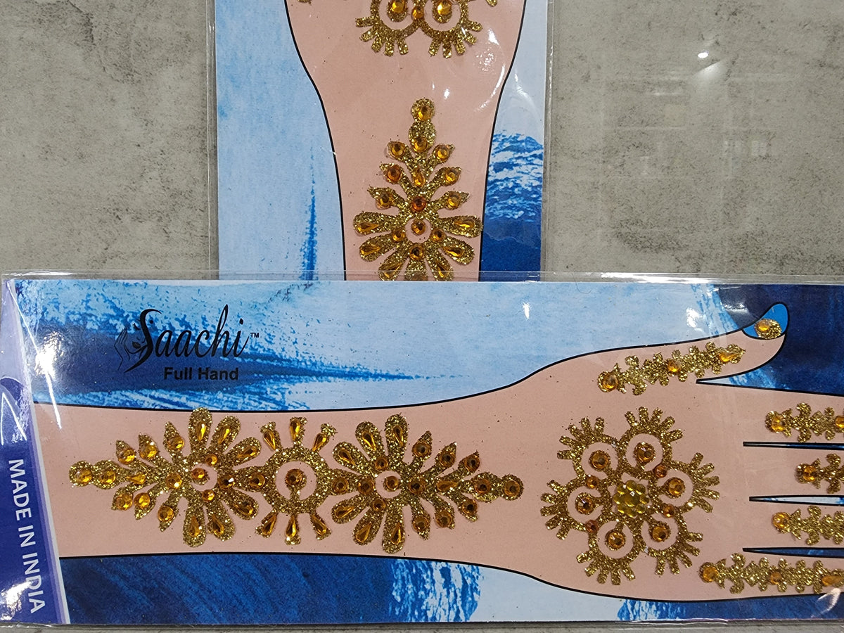 Henna Art - Gold with Orange Studs (Set of 2) – The Guru's Hut