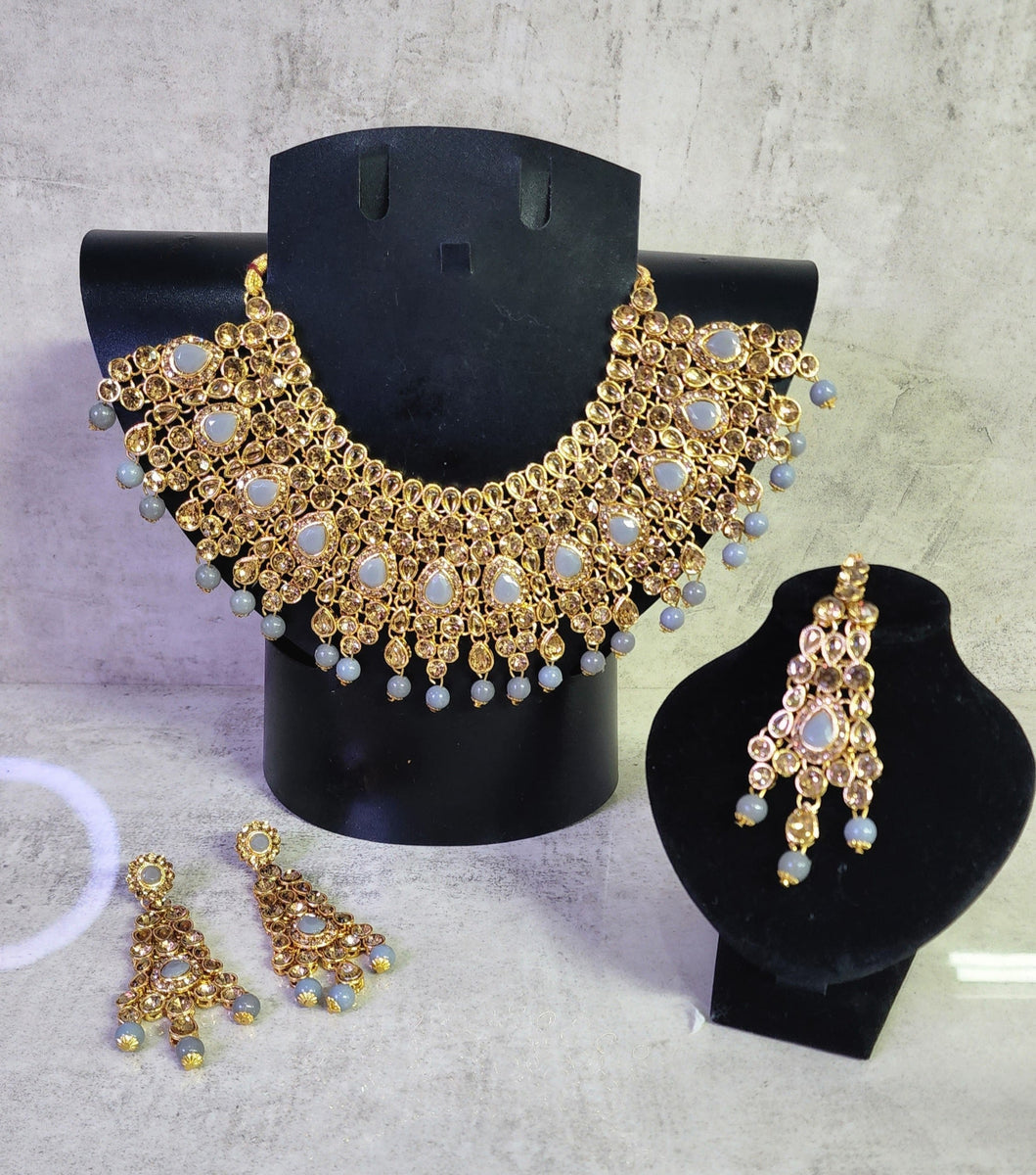 Grey and Gold Soft Jewellery Set – The Guru's Hut