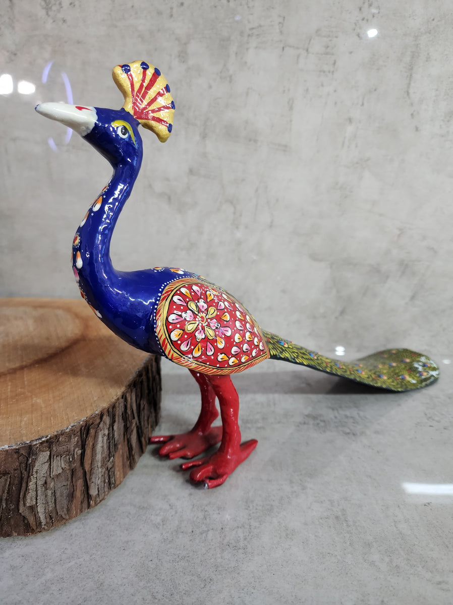 Hand Painted Peacock Statue – The Guru's Hut