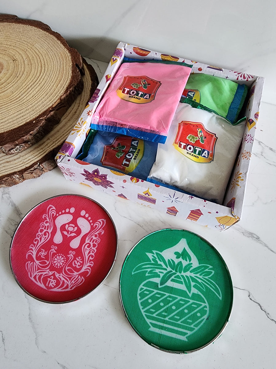 Rangoli Kit with Stencils and Powder – The Guru's Hut
