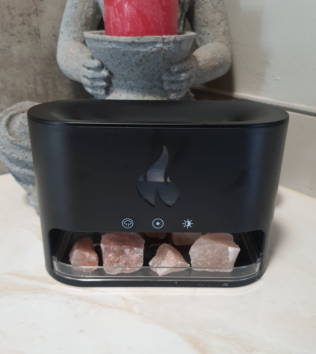 Flame Aroma Diffuser with Himalayan Salt - Black – The Guru's Hut